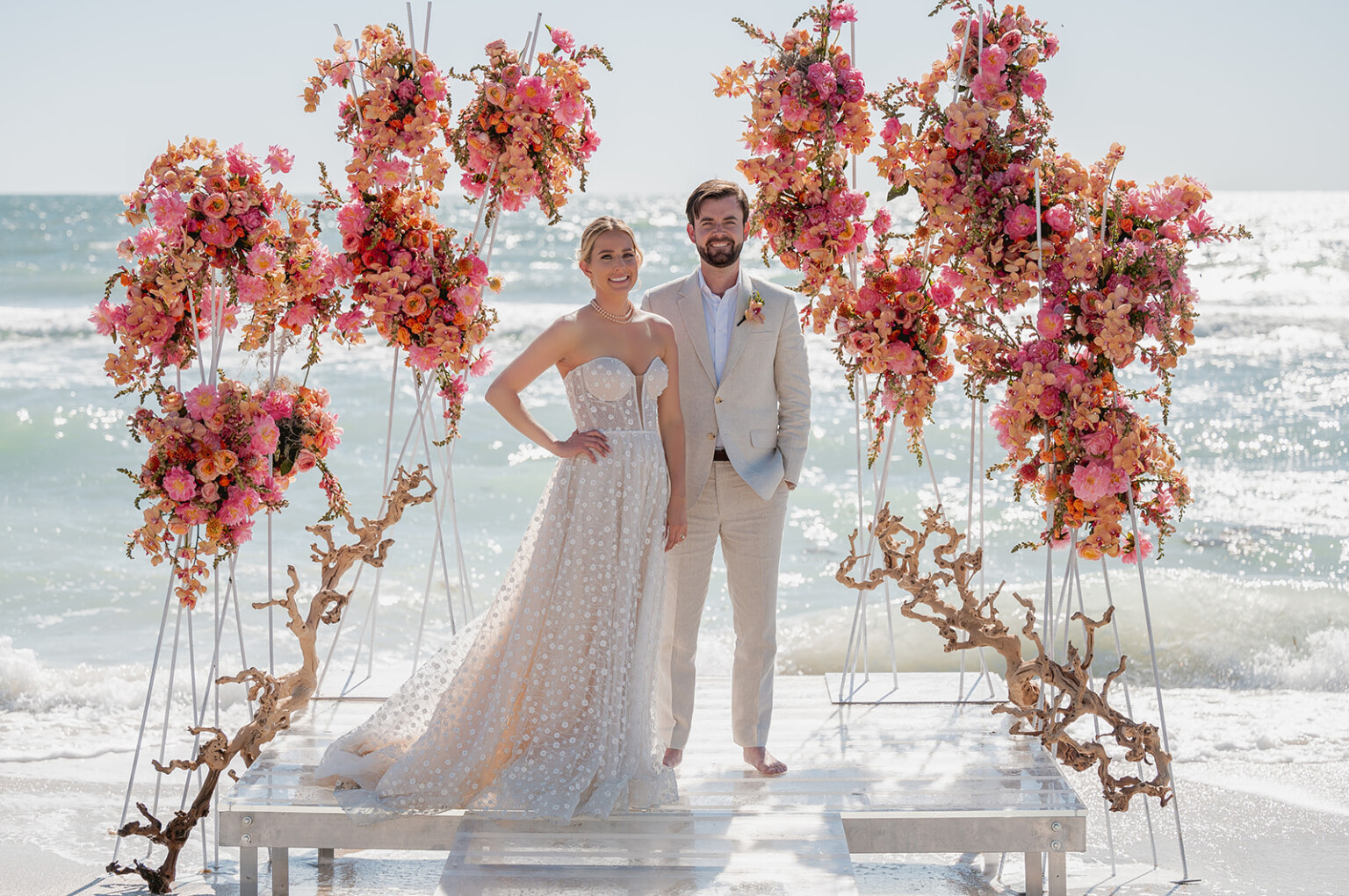 A Casey Key Beach Wedding in Florida with Orchids and Sunset Colors ...