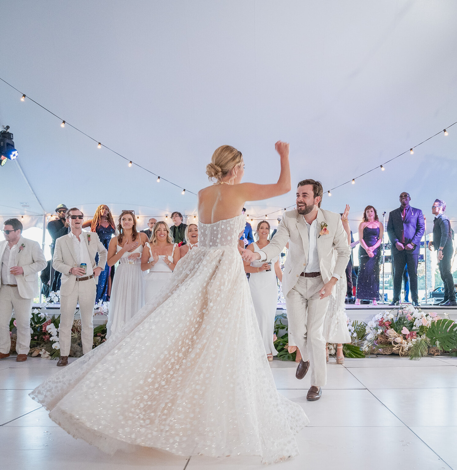 A Casey Key Beach Wedding in Florida with Orchids and Sunset Colors ...